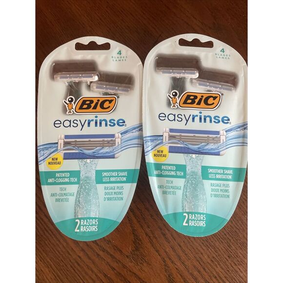 Bath & Body | 2 Bic Easy Rinse Womens Disposable 4blade Razors2ct Each ...